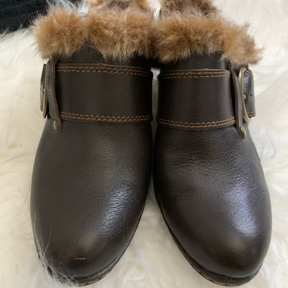 Born | Shoes | Boc By Born Concept Brown Leather Slip On Faux Fur Lined ...